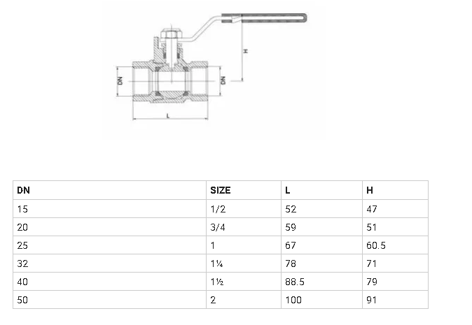 Female Threaded Manual 1.6Mpa JIS DN15 Brass Ball Valve
